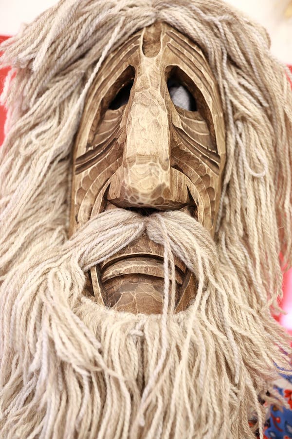 Wooden mummer mask stock image. Image of buffoon, culture - 176245033