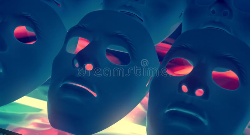 The Mask of Mystery. Spiritual or Surreal Art Stock Illustration ...