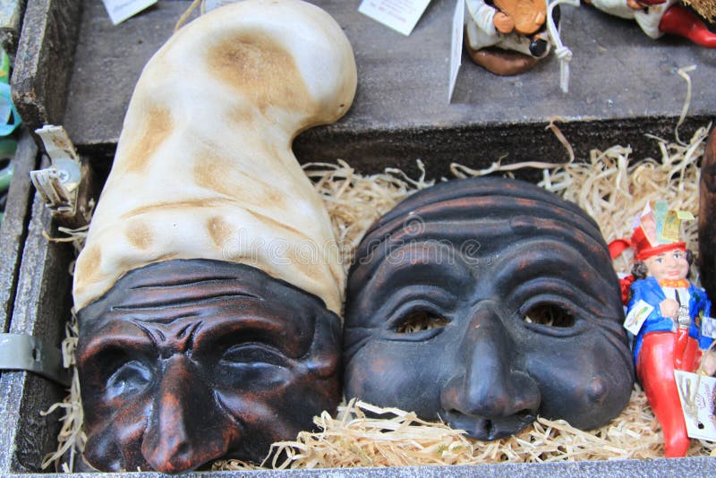 Mask of the Naples Pulcinella Tradition Stock Photo - Image of figure ...