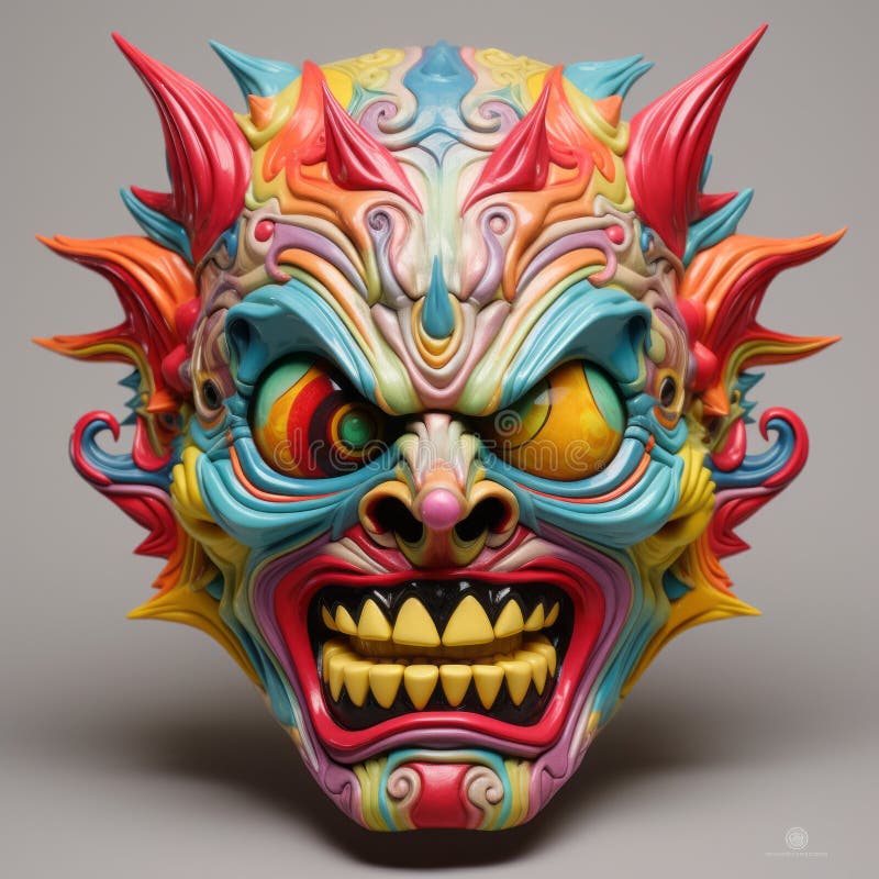 Colorful Art: Grotesque Comic Book Mask by Eugen Joao Stock ...