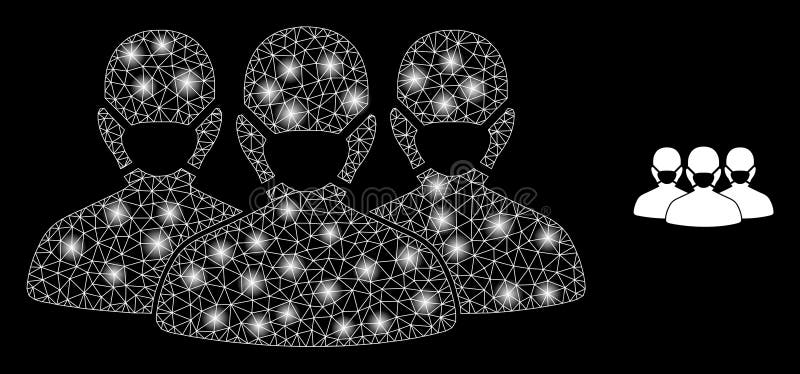 Mask People Group - Bright Web Net with Glare Spots Stock Vector ...