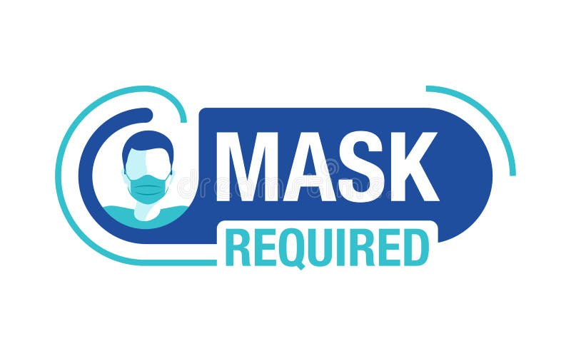 Mask Required - Human Head with Face Mask Stock Vector - Illustration ...
