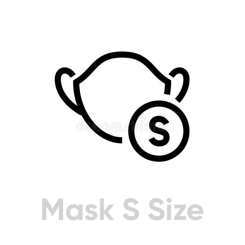 Mask S Size Icon. Editable Line Vector Stock Vector - Illustration of ...