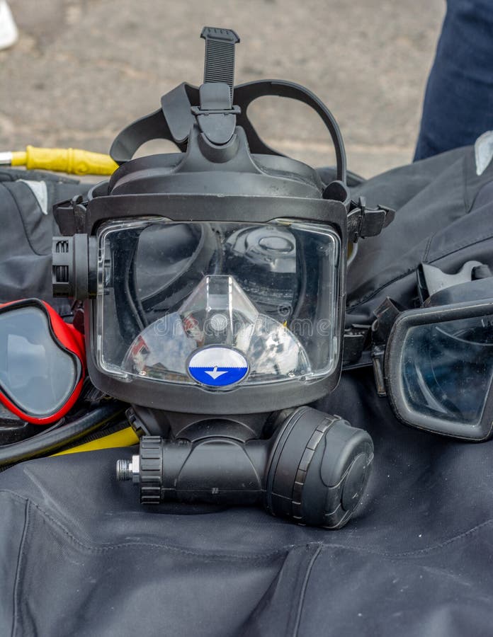 Mask for Scuba Diving on the Dark Basis Stock Photo - Image of blue ...