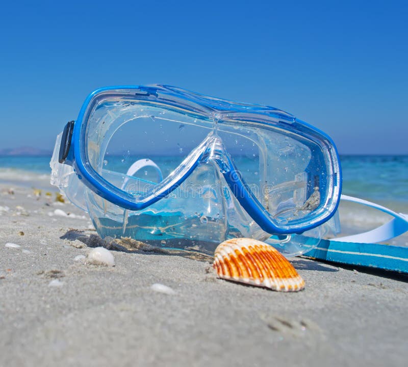 Mask and shell stock photo. Image of outdoor, star, diving - 43032126