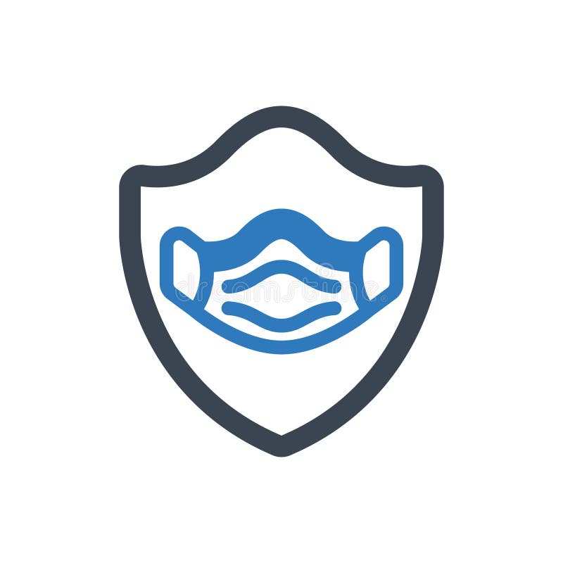 Mask shield icon stock vector. Illustration of symbol - 254771740
