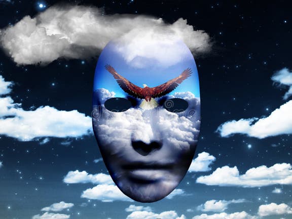 Mask in the sky stock illustration. Illustration of majestic - 78225602