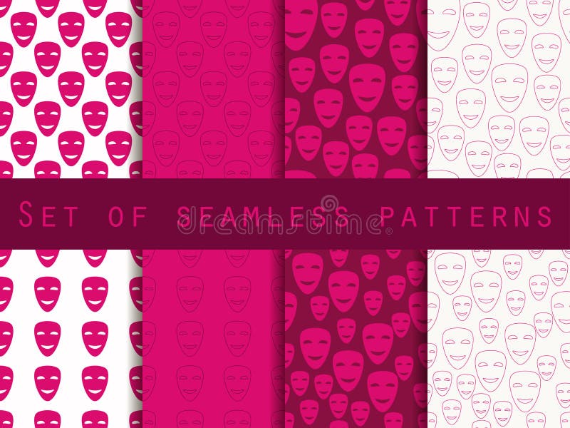 Mask with a Smile Seamless Pattern. a Set of Patterns To the First on ...