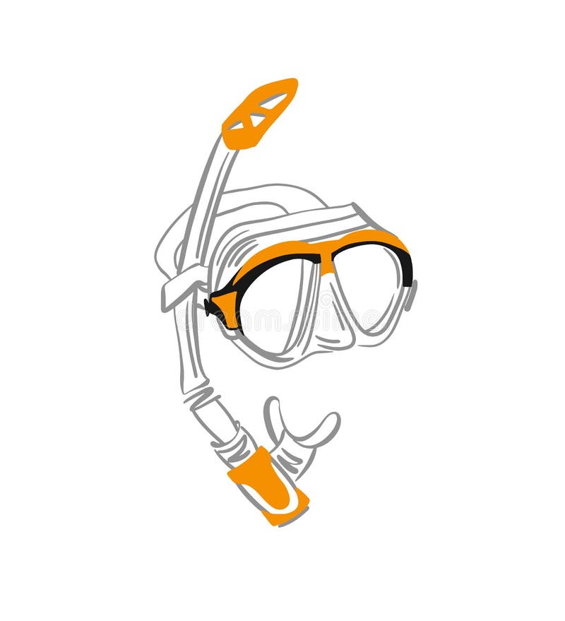 Mask and Snorkel for Snorkeling and Swimming, Vector Illustration Stock ...