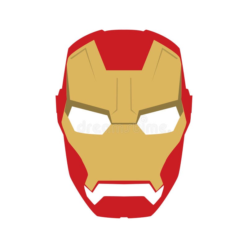 Mask of Super Hero Face Character in Flat Design Template. Golden and ...