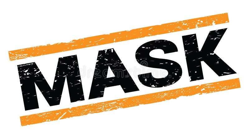 MASK Text on Orange Rectangle Stamp Sign Stock Illustration ...