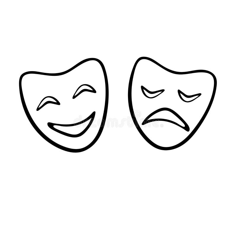 Mask Theatre. World Theatre Day Stock Illustration - Illustration of ...