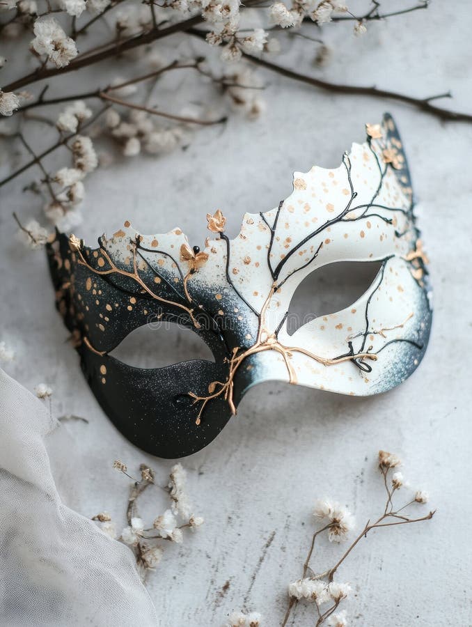 A Mask with a Tree Design on it Stock Illustration - Illustration of ...