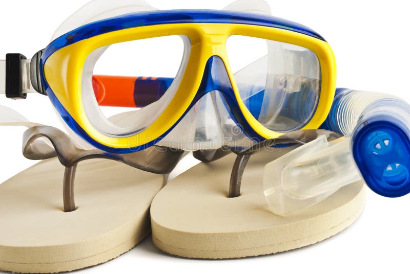 Mask and Tube for Diving Under Water Stock Photo - Image of sports ...