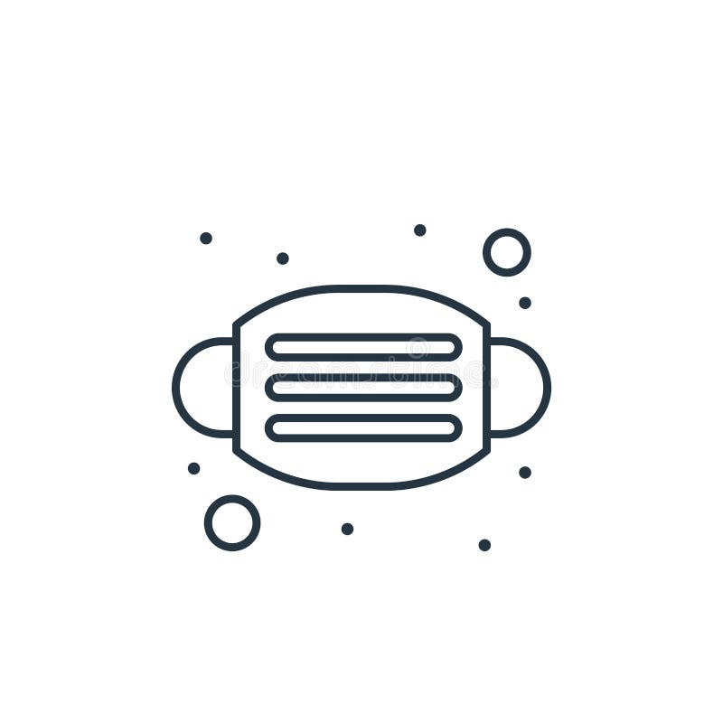 Mask Vector Icon Isolated on White Background. Outline, Thin Line Mask ...