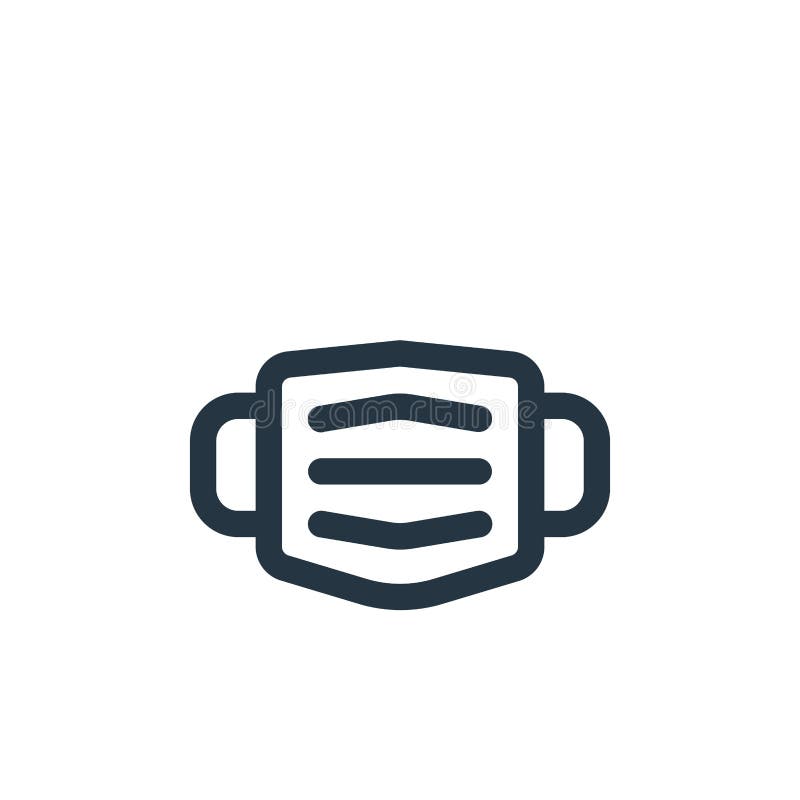 Mask Vector Icon Isolated on White Background. Outline, Thin Line Mask ...