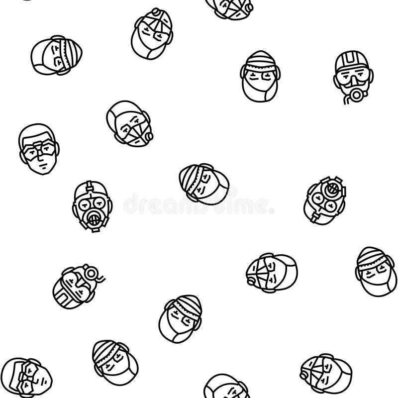 Mask Virus Face Safety Seamless Pattern Vector Stock Illustration ...
