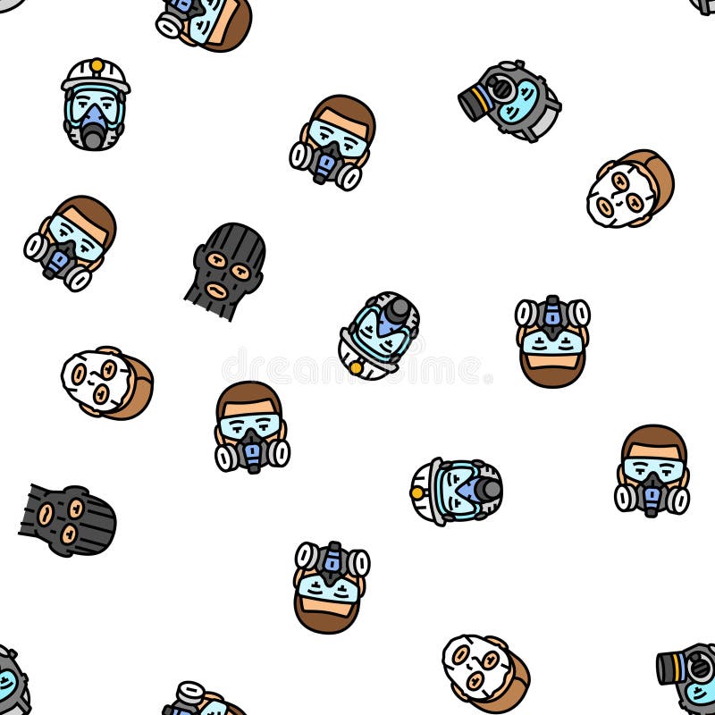 Mask Virus Face Safety Seamless Pattern Vector Stock Illustration ...