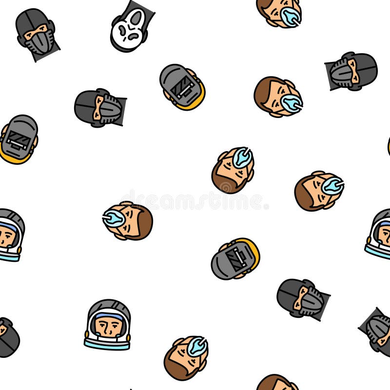 Mask Virus Face Safety Seamless Pattern Vector Stock Illustration ...