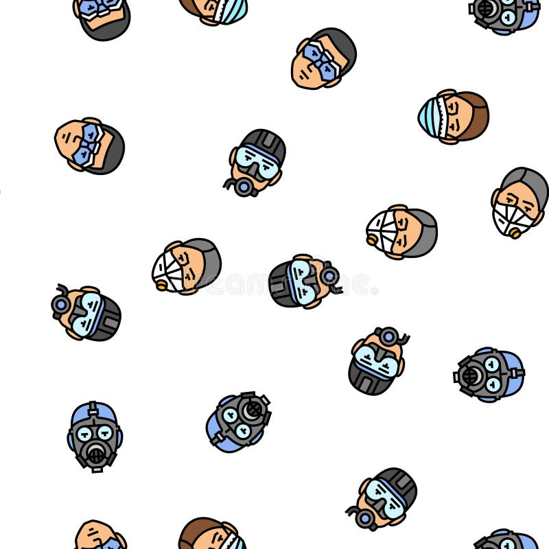 Mask Virus Face Safety Seamless Pattern Vector Stock Illustration ...