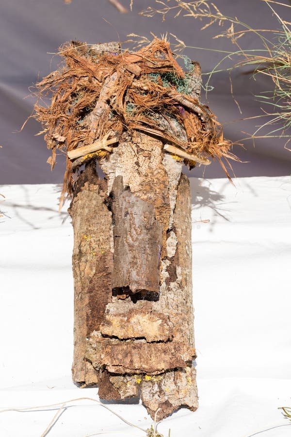 Mask of wood and bark stock image. Image of individual - 60649267