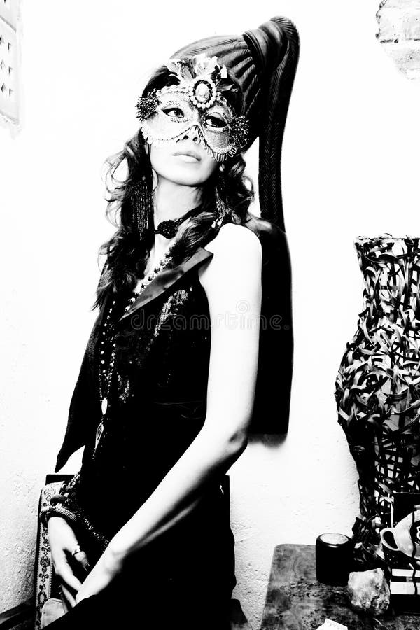 Masked fashion girl stock image. Image of yellow, mask - 13769751