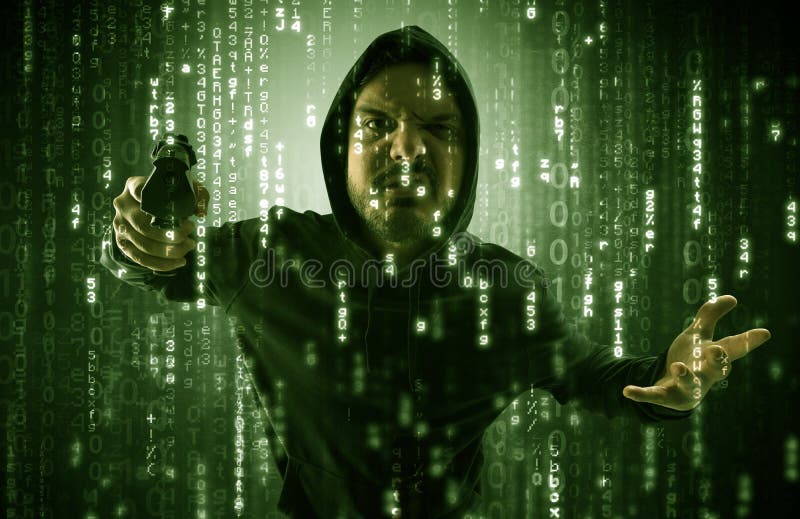 Armed Villain in an Empty Dark Room Stock Illustration - Illustration ...