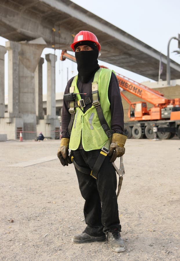 Masked Construction Worker stock photo. Image of disguised - 5091518