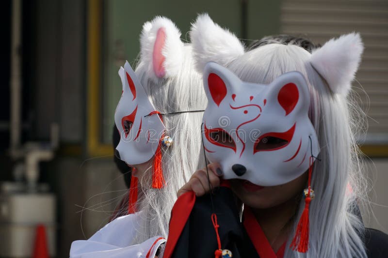 Masked cosplay girls stock photo. Image of costume, selective - 336659086