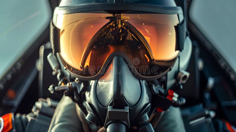 Masked Fighter Pilot Ready To Fly Stock Image - Image of airplane ...