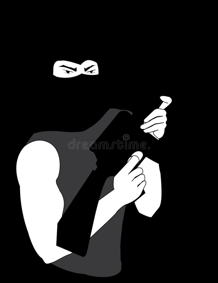 Masked gunman stock illustration. Illustration of killer - 74421860