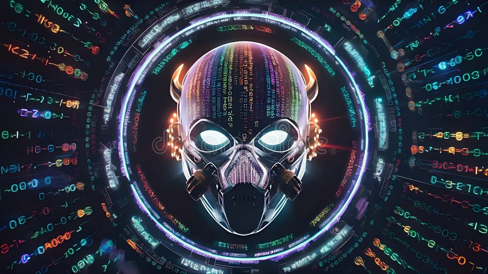 Masked of Hacker Code on it Stock Illustration - Illustration of code ...