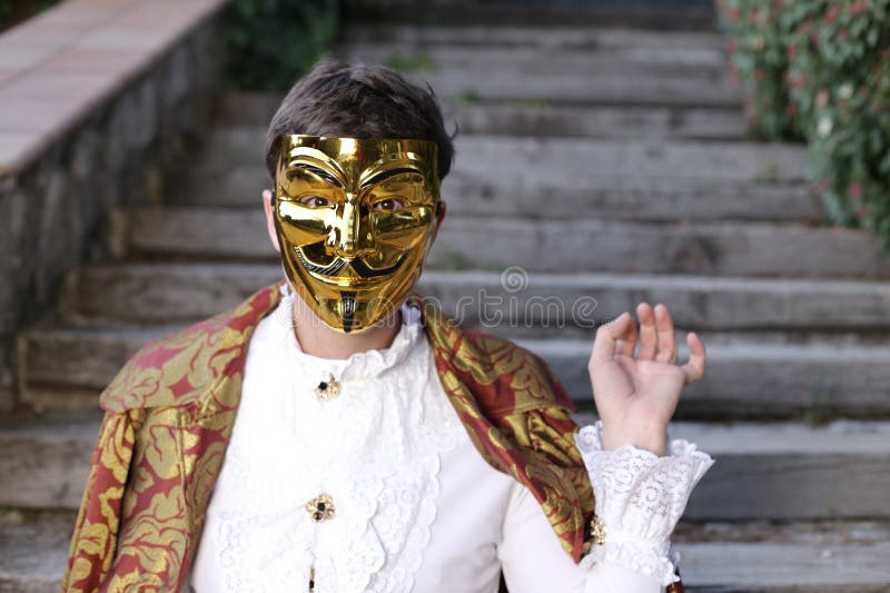 Masked Man during a Classic Carnival. Editorial Stock Photo - Image of ...