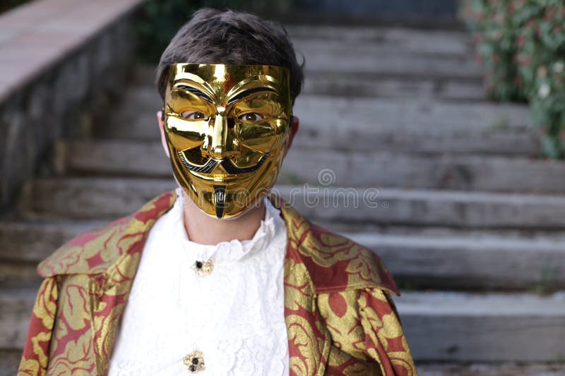 Masked Man during a Classic Carnival. Editorial Stock Image - Image of ...