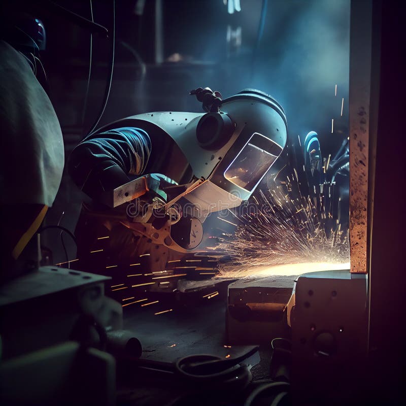 Masked Man Doing Welding,generative Ai Stock Illustration ...