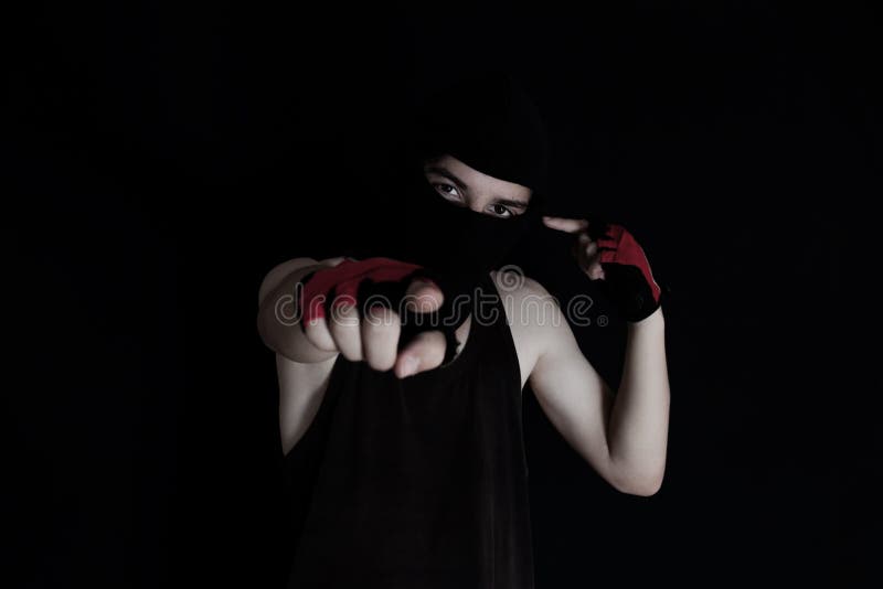 Masked Man Pointing Finger His Head Stock Photos - Free & Royalty-Free ...