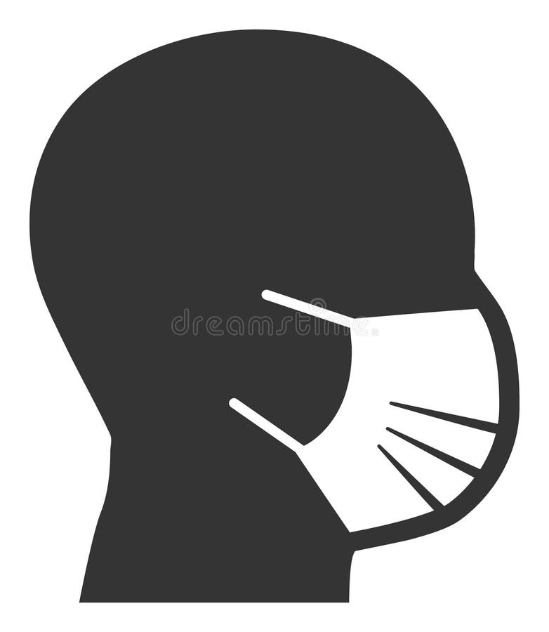 Masked Man Profile Raster Icon Illustration Stock Illustration ...