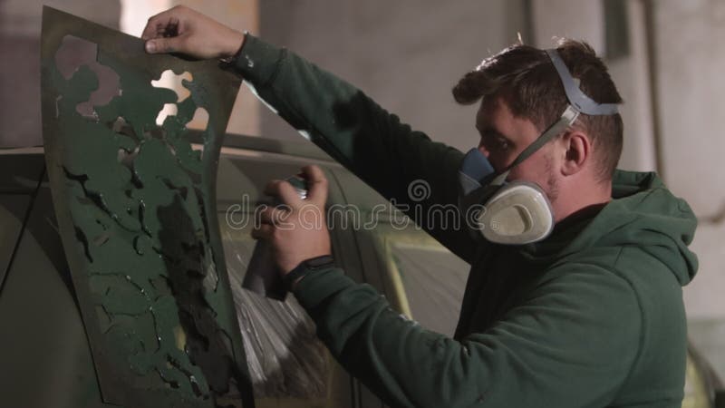 Masked Painter, Precision Technique, Auto Perfection Stock Footage ...