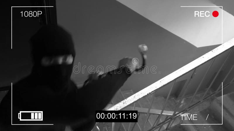 Surveillance Camera Caught the Robber in a Mask Running Off with a Bag ...