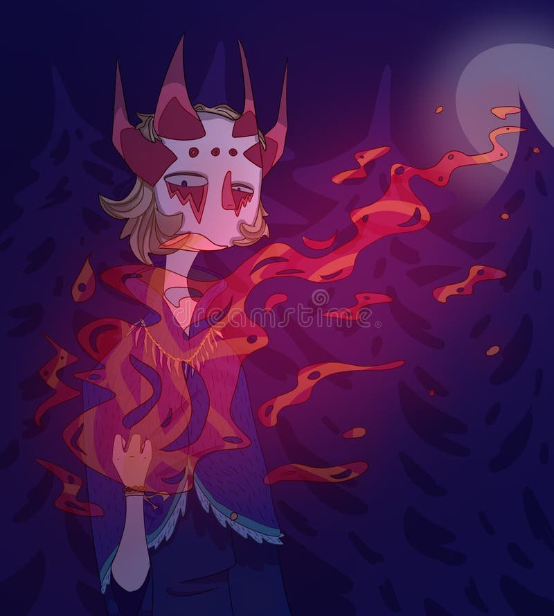 Masked wizard stock illustration. Illustration of fiction - 204091393