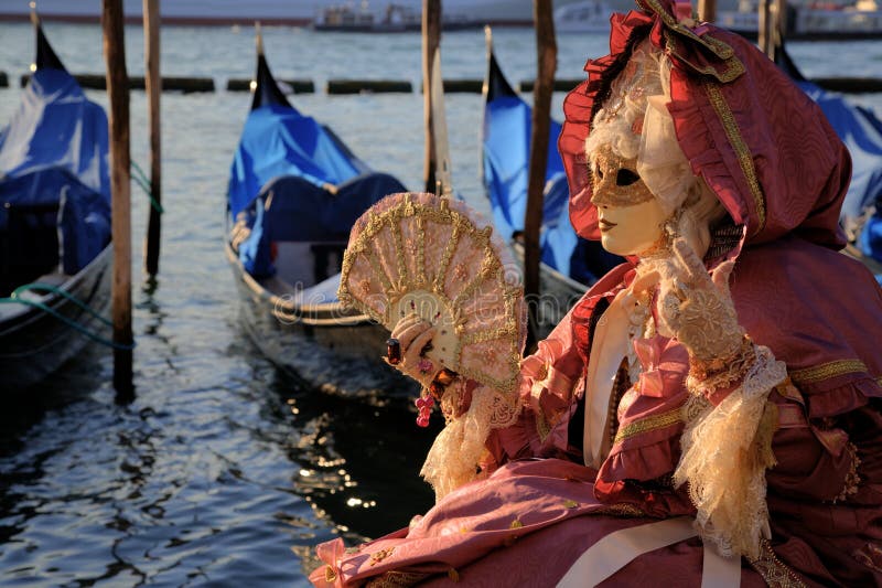 Woman in Venice Carnival Mask Stock Photo - Image of adult, canal: 8325380