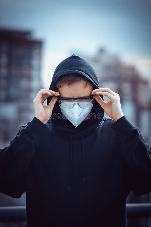 Masked young guy stock photo. Image of hygiene, health - 189286672