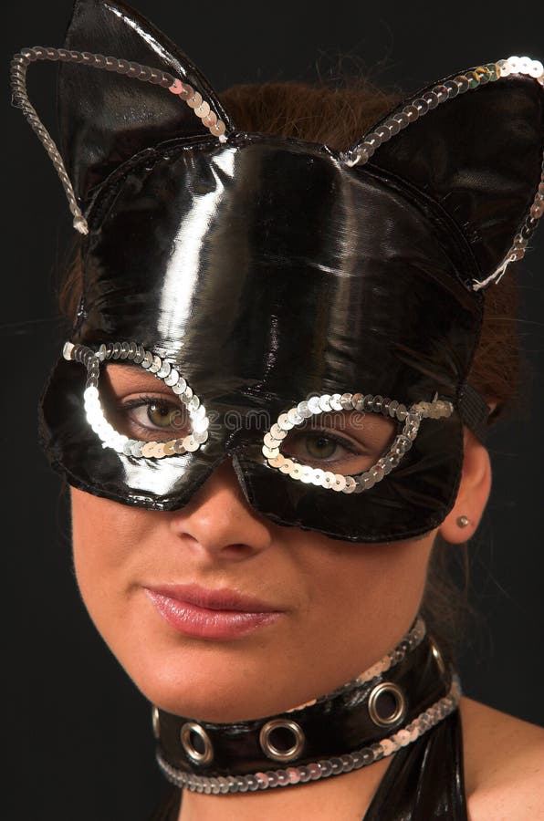 Masker 1 Van Het Kostuum Van De Kat Stock Foto - Image of brunette ...