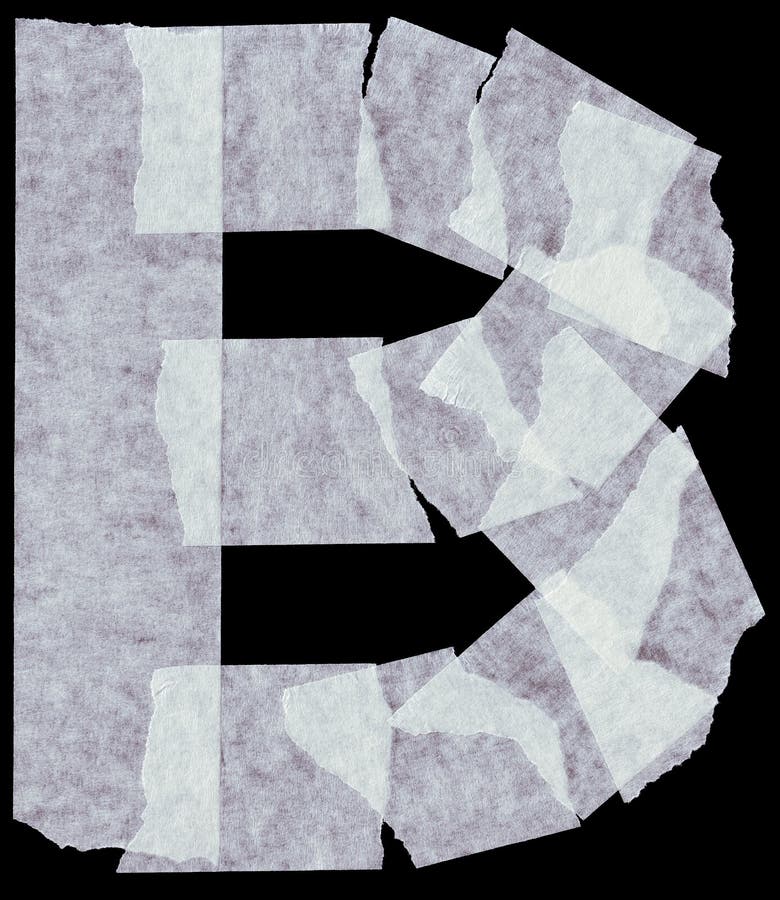 Masking Tape Letter on Black Background.Art Font. Stock Illustration ...