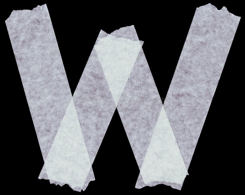 Masking Tape Letter on Black Background.Art Font. Stock Illustration ...