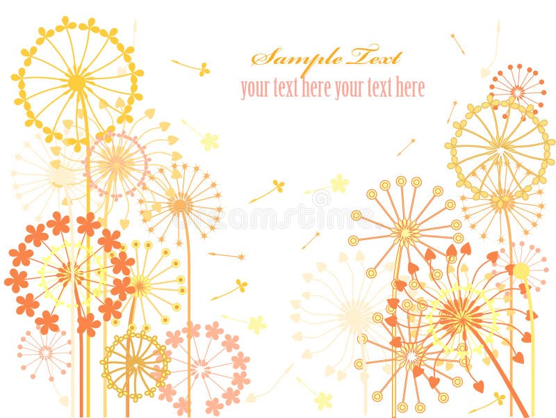 Maskros 7 vektor illustrationer. Illustration av vykort - 14488324