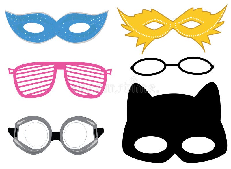 Funny Cartoon Masks stock vector. Illustration of abstract - 23575826