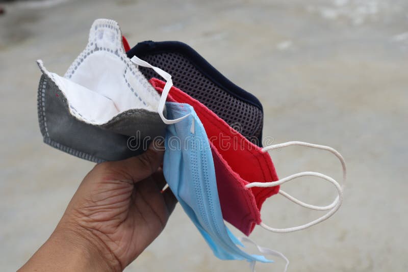 Masks during Covid-19 Pandemic Lockdown Outdoor Stock Image - Image of ...