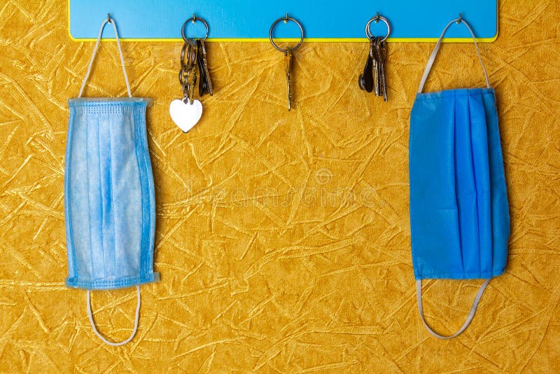 Masks Hang on Hooks before Leaving the House. Wear a Mask before ...