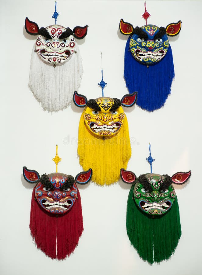 Masks of lion dance stock photo. Image of wild, cute - 31571034